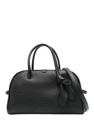 Jacquemus Small Leather Handbag With Knot Detail - Black