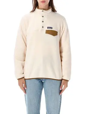 Patagonia Fleece Snap-neck Pullover With Chest Pocket - Beige