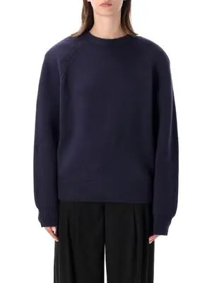 THE FRANKIE SHOP THE FRANKIE SHOP Raglan Crewneck Sweater In Wool Blend Blu
