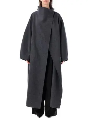 THE FRANKIE SHOP THE FRANKIE SHOP Oversized Funnel Neck Wrap Coat Grigio