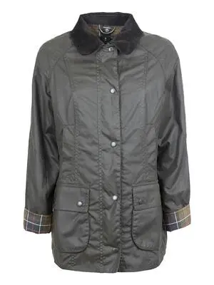 Barbour Waxed Cotton Field Coat - Olive