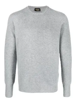 DRUMOHR Crewneck Fine Knit Long Sleeve Sweater - Grey