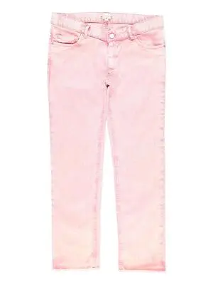 Bonpoint Samela Stretch Denim Jeans With Frayed Hem - Rosa