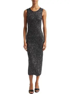 TOCCIN Cleo Sequin Midi Dress - Onyx