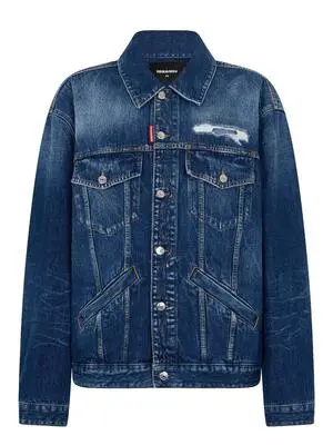 DSQUARED2 DSquared2 Weathered Suede Oversized Trucker Jacket