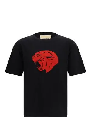 Valentino Garavani Panther Cotton T-shirt Ale - Black