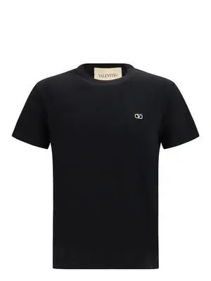 Valentino Garavani Cotton Vlogo T-hirt - Black
