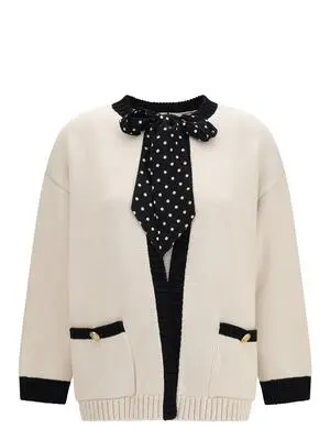 VALENTINO VALENTINO Polka-Dot Bow Cardigan