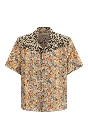 Valentino Garavani Short-sleeve Floral And Leopard Print Shirt - Multicolour