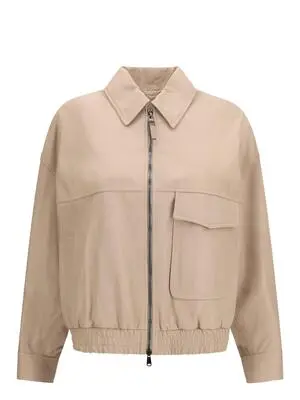 BRUNELLO CUCINELLI Brunello Cucinelli Glossy Nappa Jacket With Monili Embellishment