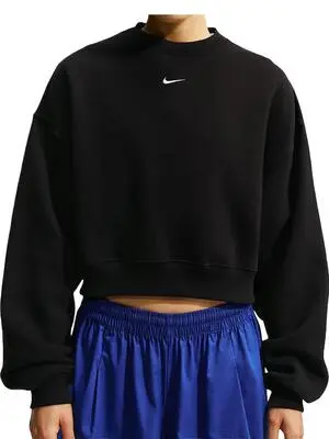 Nike Nike Studio Fleece Cropped Crew Total Black/sail