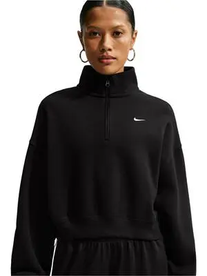 NIKE Nike Studio Fleece 1/4-Zip Cropped Top