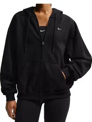 Nike Studio Fleece Medium Weight Oversized Hoodie - Total Black/sail