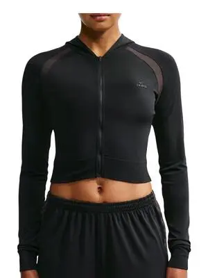 Nike X Skims Stretch Nylon Cropped Hoodie - Obsidian/igneous