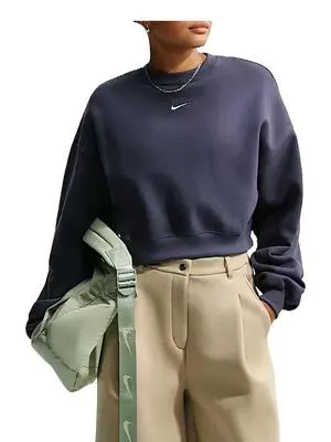 Nike Studio Fleece Medium Weight Oversized Cropped Crew - Gridiron/sail