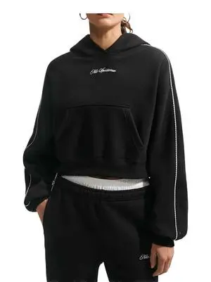 Nike Studio Fleece Cropped Hoodie - Total Black/sail