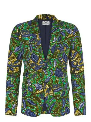 OHEMA OHENE Cotton African Print Blazer – Floral - Green