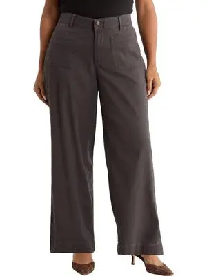 Wit & Wisdom Emma Wide Leg Jeans With Patch Pockets - Espresso