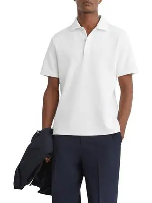 REISS Reed Performance Polo - White