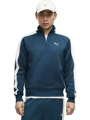 PUMA Puma T7 Quarter-Zip Track Jacket With Signature Stripes Blue
