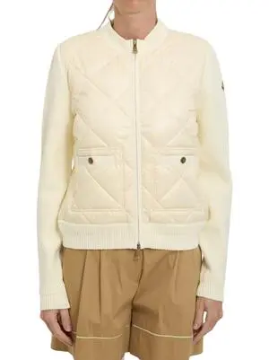 Moncler Wool And Nylon Padded Cardigan - Multicolor