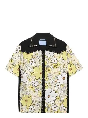 PRADA Tiecapsule Printed Cotton Shirt With Studs 