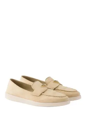 Prada Prada Suede Leather Loafers Neutral