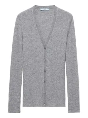 PRADA Prada Ribbed Cashmere Cardigan