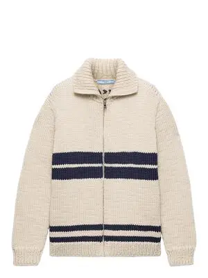 Prada Wool Zipper Cardigan - Neutral