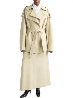 EENK Layered Collar Drape Jacket - Beige