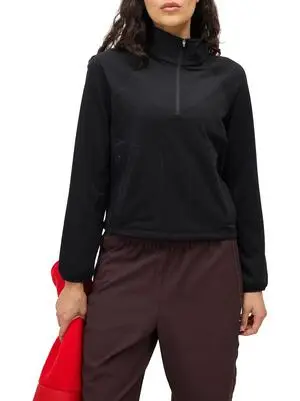 HALFDAYS Rebecca Half-zip Fleece Pullover - Black