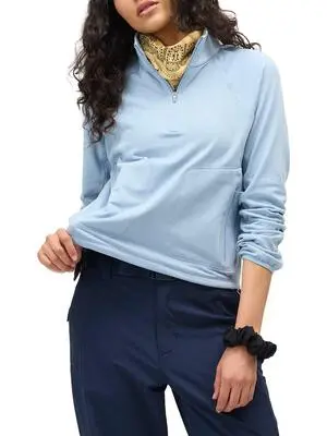 HALFDAYS Rebecca Half-zip Fleece Pullover - Blue Fog