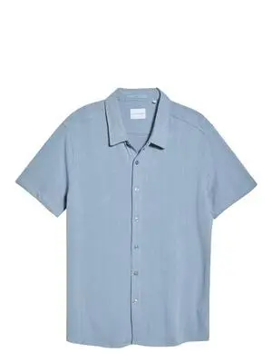 7 Diamonds Napoli Short Sleeve Stretch Shirt - Dusty Blue