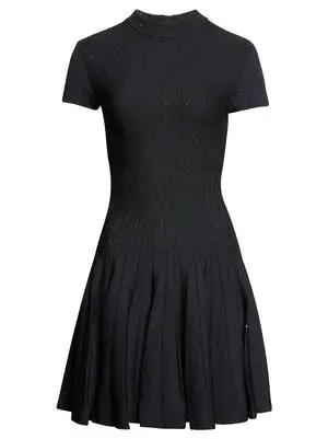 Balmain Glittered Compact Viscose Knit Dress - 6du Blue