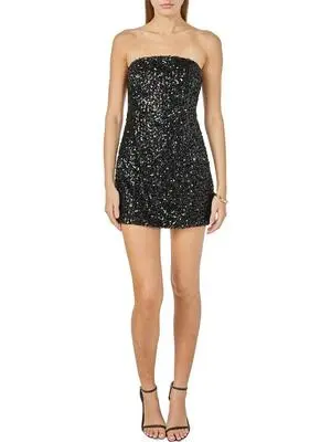 Endless Rose Strapless Sequin Minidress - Black