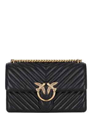 Pinko PINKO Quilted Chain Shoulder Bag Black