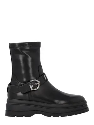 Pinko Platform Ankle Boots With Buckle Strap - Nero
