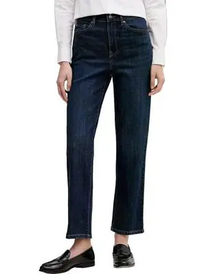 Dkny Straight-leg Jeans With Logo Patch - Blue