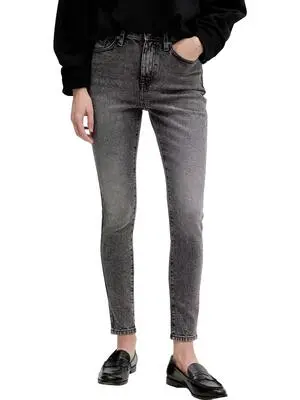 Dkny Acid Wash Skinny Cut Jeans - Grey