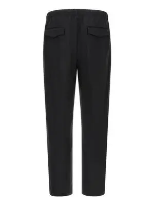 LARDINI Straight-leg Trousers With Elasticated Waistband - Black