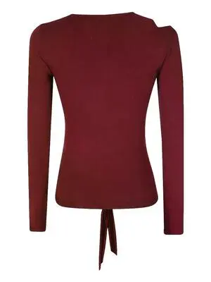 Federica Tosi Fine Knit Cut-out Tie-fastening Sweater - Red