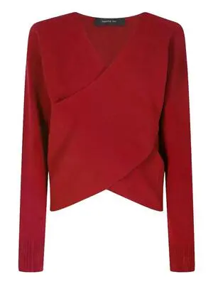 Federica Tosi Wrap-style V-neck Sweater - Red