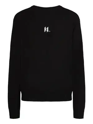 KARL LAGERFELD Karl Lagerfeld Logo Embroidered Crew Neck Top