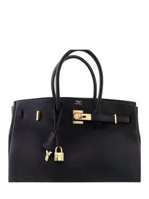 Hermès Hermès Birkin 35 Togo Leather Handbag With Gold Hardware Black