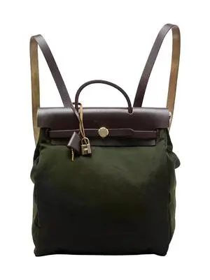 Hermès 1999 Toile Herbag Gm Backpack - Green