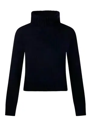 BEYOU Roll-neck Fine Knit Sweater - Blue