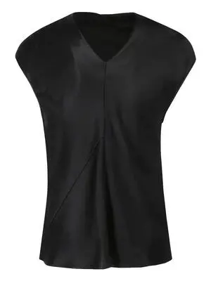 Alberta Ferretti Sleeveless Satin Cowl Neck Top - Black