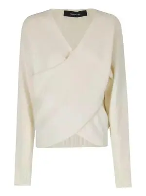 Federica Tosi Wrap-style V-neck Sweater - Neutrals