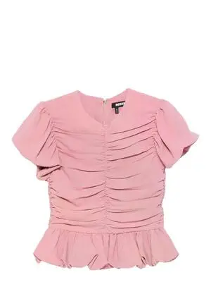 ROTATE BY BIRGER CHRISTENSEN Ruched Puff-sleeve Blouse - Pink