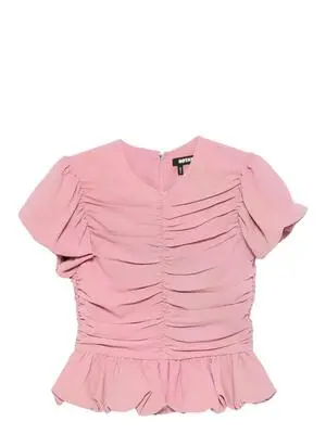 ROTATE BY BIRGER CHRISTENSEN Ruched Puff-sleeve Blouse - Pink